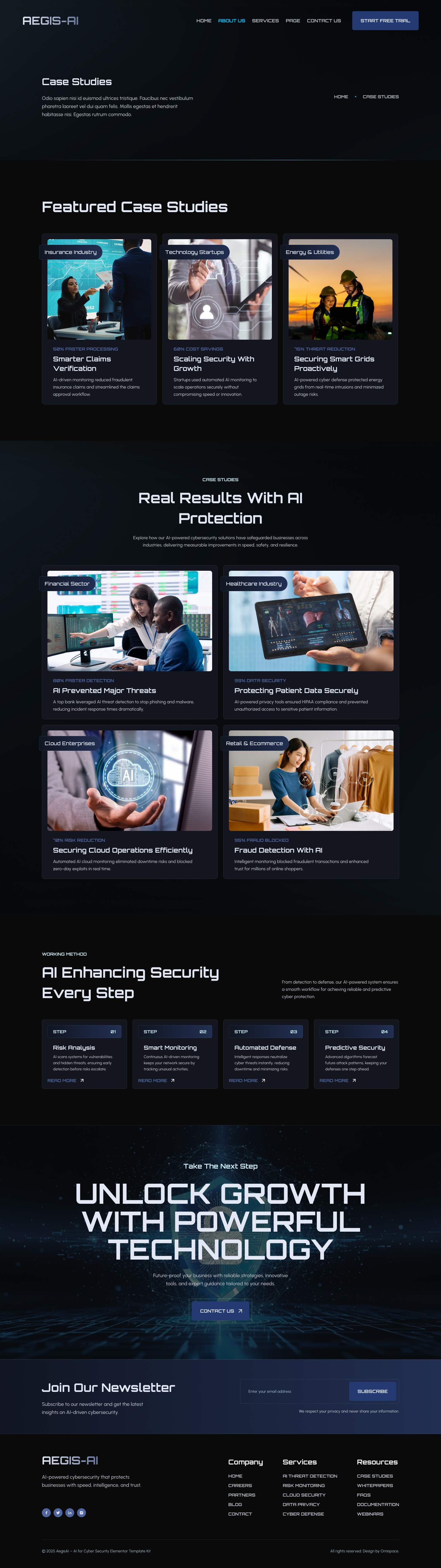 Aegis – AI for Cyber Security Elementor Template Kit by omispace | ThemeForest
